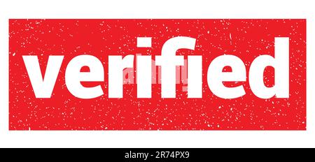 VERIFIED text written on red round stamp sign Stock Photo - Alamy