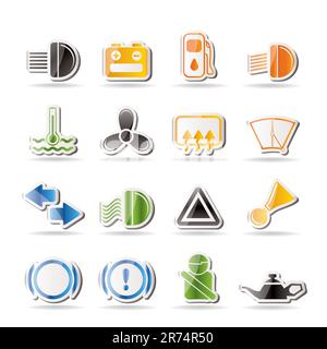 Car Dashboard - simple vector icons set Stock Vector Image & Art - Alamy