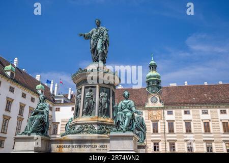 Emperor Franz I sculpture in the Inner Burghof of the Hofburg Palace ...