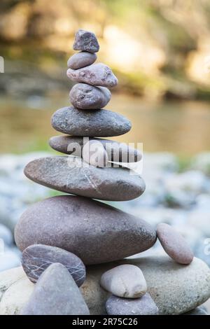 riverbank, stone pile, riverbanks, stone piles Stock Photo - Alamy