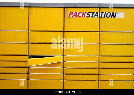 Packstation with open compartment, Germany Stock Photo - Alamy