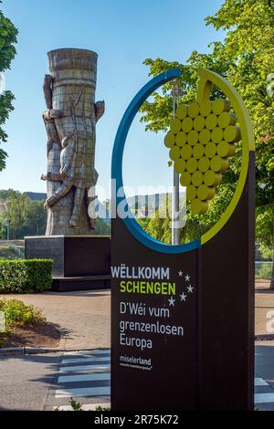 Welcome sign in Schengen, Moselle, Benelux, Benelux countries, Remich ...