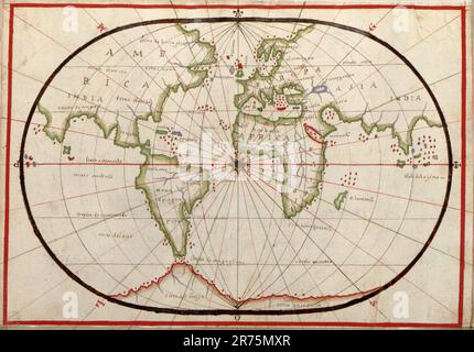 1590 map of the World Stock Photo - Alamy