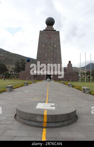 Ecuador Equator Line Monument Linea Equinoccial Andes Mountains column ...