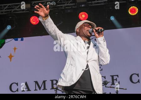 Chris Amoo of The Real Thing performing at the Cambridge Club Festival ...