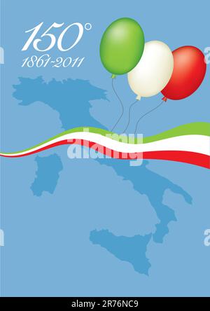 Illustration for the 150th anniversary of Italian unity, with a ...
