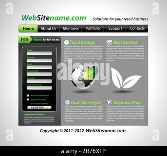 Business GREEN eco themed website template Stock Vector Image & Art - Alamy