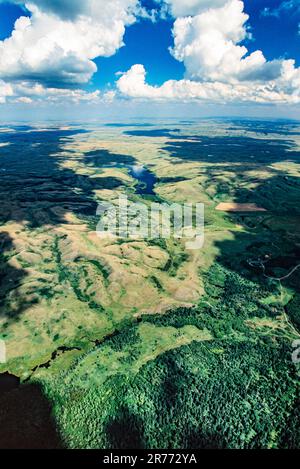 Aerial of Cypress Hills Interprovincial Park, Alberta, Saskatchewan ...