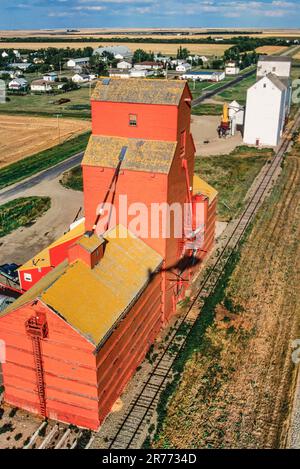 Aerial of grain elevators, Neville, Saskatchewan, Canada Stock Photo - Alamy