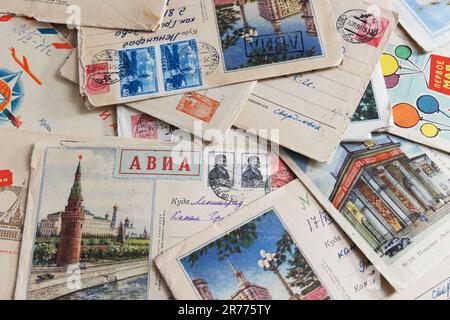 Soviet postal illustrated stamped envelopes and letters, USSR, 1940 ...