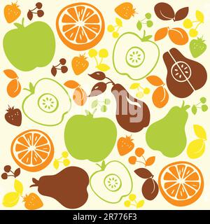 Cartoon retro groovy fruit and berry food characters. Vector cute ...