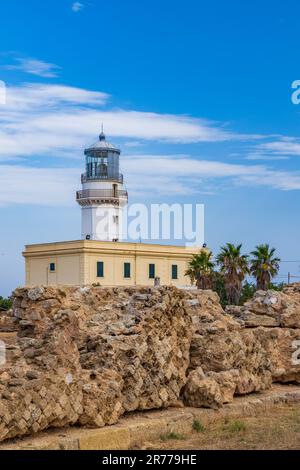Lighthouse in Capo Colonna near Crotone, Calabria, Italy Stock Photo ...