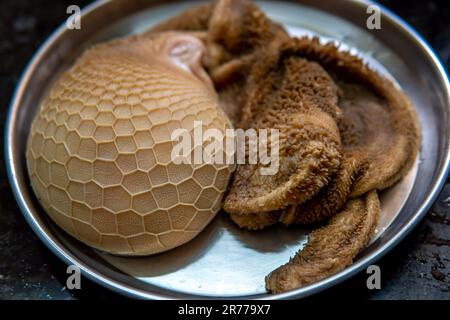 The cleaned mutton tripe and stomach are ready to be prepared as a ...