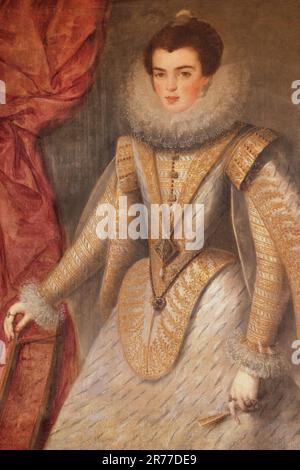 French noble woman in formal dress at the court of King Louis XVI ...