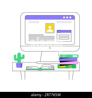 Online teaching features isolated cartoon vector illustrations set. Join virtual classroom ...