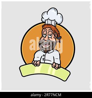 e Cartoon Mascot of Bearded Boy Logo Emblem Stock Vector Image & Art ...