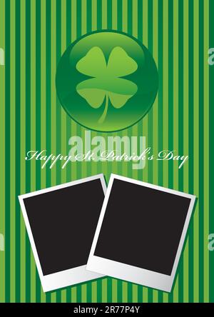 Happy St Patricks day card Green elf hat and ribbon with text Vector ...