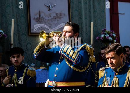 Music band participating at the Corpus Christi procession, an age-old ...