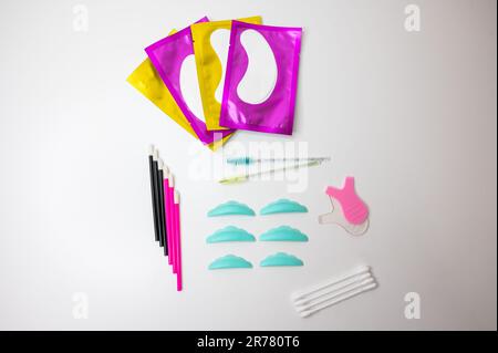 Set for lamination of eyelashes. Eyelash perm procedure Stock Photo - Alamy