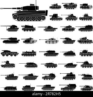 Layered vector illustration of German Tanks which be used in World War ...