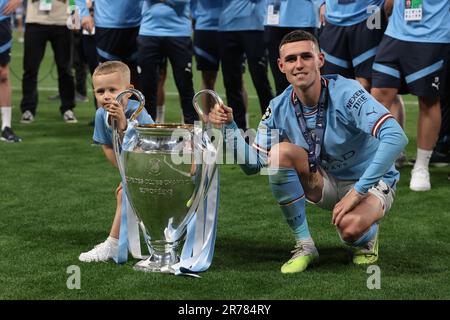 ISTANBUL - Ronnie Foden, Phil Foden of Manchester City FC with UEFA ...