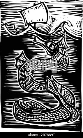 Sea Serpent Vector Illustration Stock Vector Image & Art - Alamy