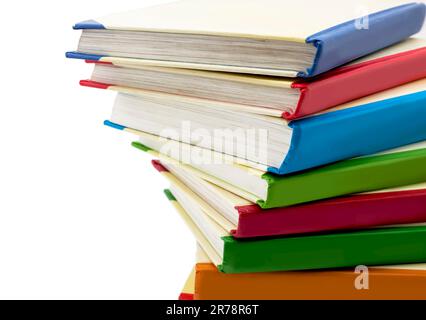 Stack of bright children's books on white background Stock Photo - Alamy