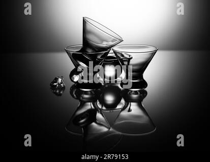 An abstract compositions of glass objects with reflections Stock Photo ...