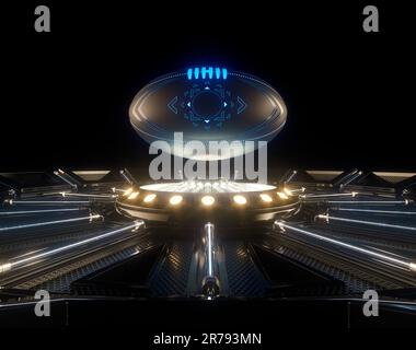 A futuristic sports concept of an aussie rules ball lit with neon ...