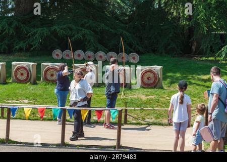 Archery facility in Warwick Castle grounds in Warwickshire, England,UK ...