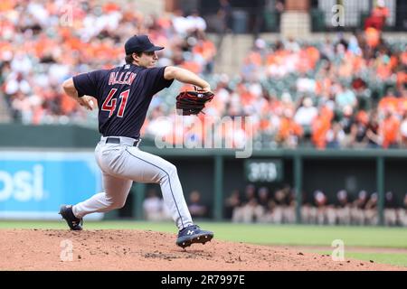 Cleveland Guardians starting pitcher Logan Allen delivers against the ...