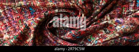 Stylish colorful crumpled fabric tweed texture background Stock Photo ...