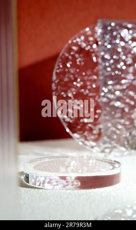 Transparency glass pedestal product display modern background light and ...