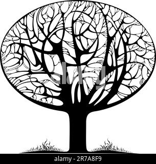 Stylized tree with curly branches. Vector illustration Stock Vector ...