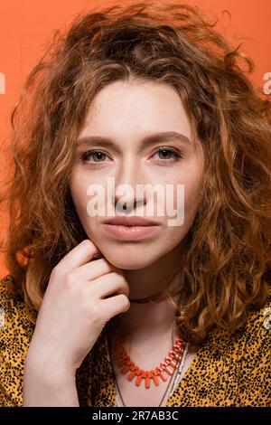 Summer portrait, beautiful freckled young woman wearing straw hat at ...