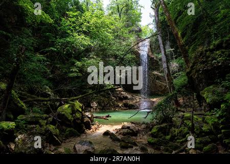 Beautiful and picturesque Butori waterfall surrounded with lush ...