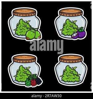 Raspberry Fruit Cartoon With Simple Gradient and Details. Vector and ...