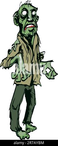 Cartoon zombie isolated on white background Stock Vector Image & Art ...