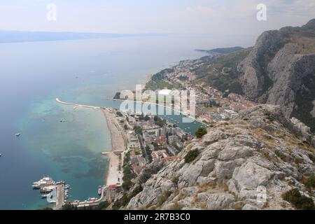 Panorama of town Omis in Croatia Stock Photo - Alamy