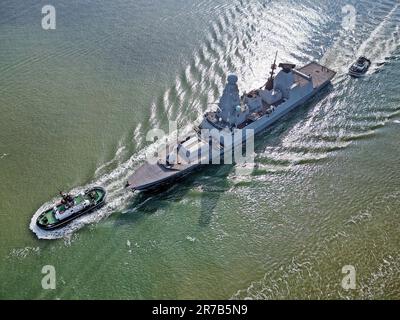 HMS Diamond (D34), one of six Type 45 destroyers in service with the ...