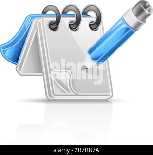 Notepad Icon on Gray Background Stock Vector Image & Art - Alamy