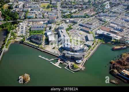 Aerial of Victoria, Selkirk, Vancouver Island, BC, Canada Stock Photo ...