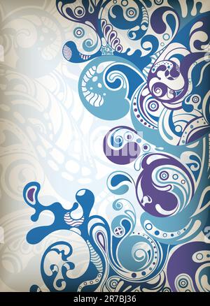 Groovy abstract background. Purple liquid wavy lines. Marble texture ...