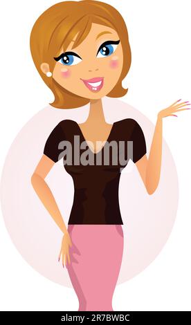 cartoon woman explaining idea Stock Vector Image & Art - Alamy