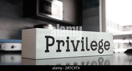 Privilege - word on wooden block - 3D illustration Stock Photo - Alamy