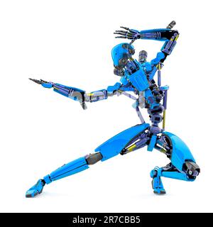 super robot in karate action, 3d illustration Stock Photo - Alamy