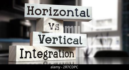 Horizontal vs vertical integration - words on metal blocks - 3D ...