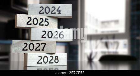 2027 - word on wooden blocks - 3D illustration Stock Photo - Alamy