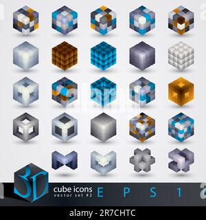 3D design elements. Collection of dimensional cubic symbols for your design projects. EPS 10 ...
