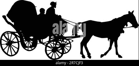 barouche silhouette - vector Stock Vector Image & Art - Alamy